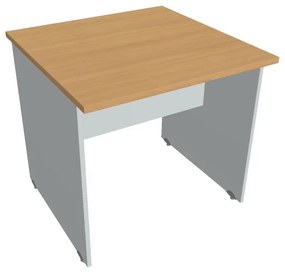 Stůl jednací rovný 80 cm - Hobis Gate GJ 800 Dekor stolové desky: buk, Dekor lamino podnože: šedá