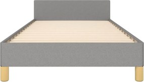 Rám postele s čelem světle šedý 90x190 cm textil 3125341