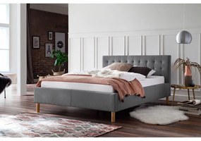 Světle šedá čalouněná jednolůžková postel 120x200 cm Malin – Meise Möbel