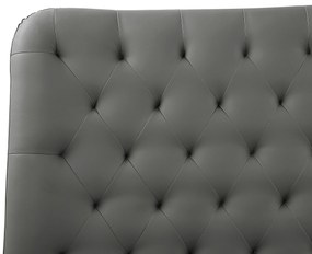 Eko kožená postel 160 x 200 cm šedá ESSONNE Beliani