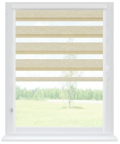 Dekodum Roleta den a noc v bílé kazetě premium, barva látky Písek Šířka (cm): 46, Výška (cm): Balkonová (do 200 cm), Strana mechanismu: Levá