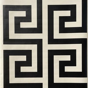 Samolepící fólie 45 cm x 10 m IMPOL TRADE T71 geometrický vzor černo-krémový samolepící tapety