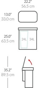 Simplehuman Bezdotykový koš s hlasovým senzorem na tříděný odpad 58 l, nerez