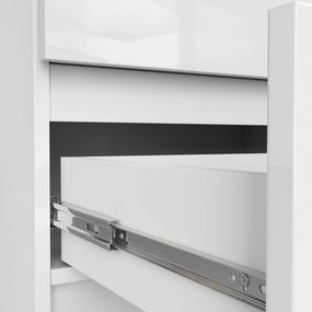 Komoda Liv 60 cm bílá lesklá