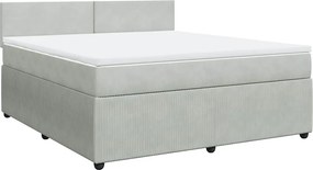 Box spring postel s matrací světle šedá 180x200 cm samet 3290100