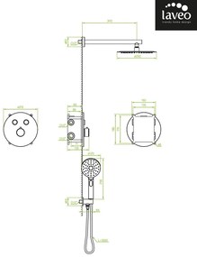 Laveo Volumo, podomítková sprchová souprava, chromová, LAV-BAV_00TP