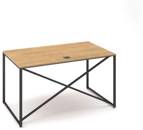 Psací stůl Lenza PROX 138/80 Dekor stolové desky: dub Hamilton, Barva podnože: černá