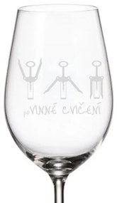 Dekorant Vtipná sklenička na víno neVINNÉ CVIČENÍ 350 ml 1 ks