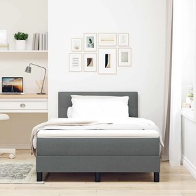 Postel s boxspringem s čelo Tmavě šedá 120 x 190 cm textil 3338672