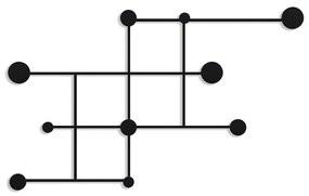Nástěnný kovový věšák Fatara 112 cm černý