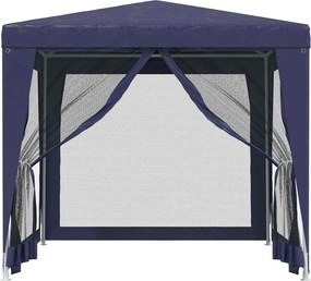 Party stan se 4 síťovanými bočnicemi modrý 2,5 x 2,5 m HDPE 319222