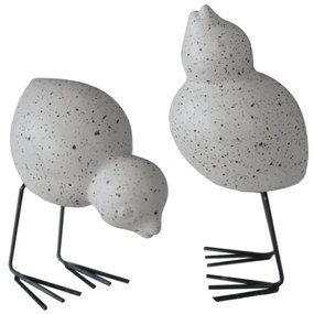 DBKD Velikonoční dekorace Swedish Birds Mole Dot - set 2 ks, béžová barva, kov, keramika