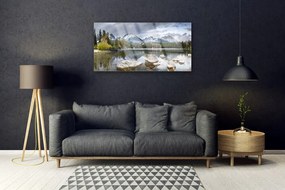 akrylový obraz Jezero Hory Les Krajina 100x50 cm