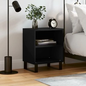 Noční stolek černý 40 x 30 x 50 cm kompozitní dřevo - Default Title