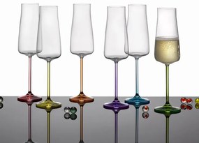 Crystalex Sklenice na šampaňské Alex Rainbow fresh 210 ml, 6 ks (mix barev)
