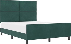 Postel s boxspringem s čelo Tmavě zelená 140 x 200 cm samet 3345014