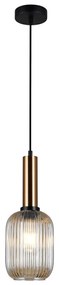 Italux ITALUX PND-5588-1M-BRO+AMB - Lustr na lanku ANTIOLA 1xE27/40W/230V bronz IT0402