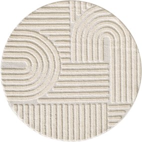 Ayyildiz, Kusový koberec Art 1121 Cream kruh, 200x200 (průměr) kruh, béžová, ložnice
