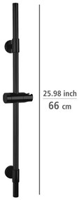 Černá nástěnná sprchová tyč z nerezové oceli 66 cm Basic – Wenko