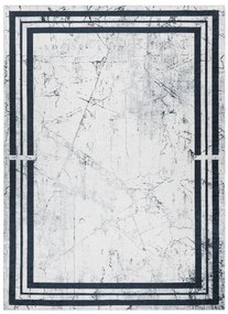 Dywany Łuszczów, Kusový koberec ANDRE Frame 1023, 160x220, bílá, šedá, chodba / předsíň