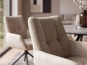 Designová otočná židle Vondila béžový samet