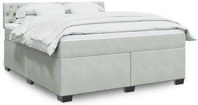 Box spring postel s matrací světle šedá 180x200 cm samet 3288684