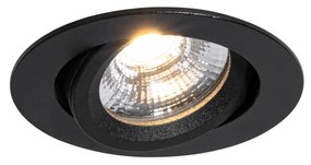 Zapuštěné bodové svítidlo černé naklápěcí 8,2 cm vč. LED stmívatelné do teplých barev IP54 Ultra Slim - Pupil