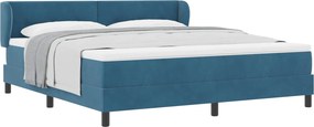 Postel s boxspringem s čelo Tmavě moddrá 180 x 200 cm samet 3340404