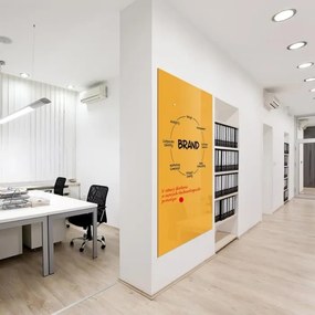 Žlutá neapolská skleněná pracovní a kancelářská tabule Smatab® - 100 x 65 cm