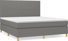 Box spring postel s matrací tmavě šedá 160x200 cm textil 3142186