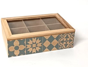 Dřevěná krabička s víkem a organizérem II - 24 x 16,5 x 7,5 cm