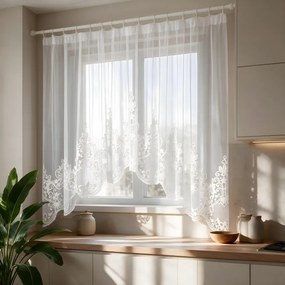 Hotová žakarová oblouková záclona bílá 160x300 Ervi 7457