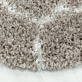 Vopi | Kusový koberec Salsa shaggy 3201 beige - Kruh průměr 80 cm