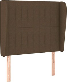 Čelo postele typu ušák tmavě hnědé 103x23x118/128 cm textil 3118187