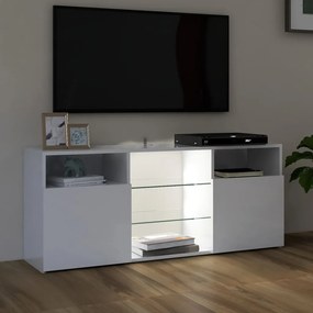 TV skříňka s LED osvětlením bílá s vysokým leskem 120x30x50 cm - Default Title