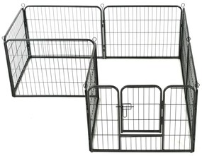 Ohrádka pro psy 8 panelů ocelová 60 x 80 cm černá - Default Title