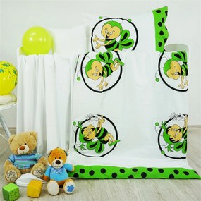 Obliečky detské bavlnené včielky zelené EMI: Standardní set jednolůžko obsahuje 1x 200x140 + 1x 90x70