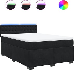 Box spring postel s matrací černá 140x200 cm samet 3288644
