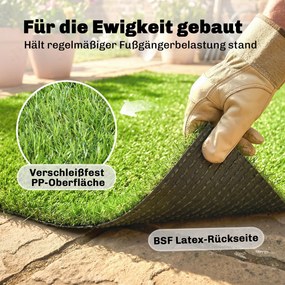 Umělý trávník Outsunny 1 × 4 m, výška vlasu 10 mm, samoodvodňovací — zelený