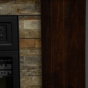 HOMCOM Elektrický krb 1800W s topením, dálkovým ovládáním, ochranou proti přehřátí, dekorační krb, tmavě hnědý