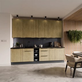 CREMONA ac | horní kuchyňská skříňka 60x60 GN-108 1F (45°) rohová s policemi | 60x60 cm | EXTRA VYSOKÁ | antracit/cremona