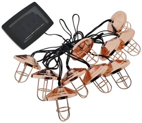 Baterie Centrum LED Solární řetěz 10xLED/1,2V 300 mAh 3,8 m IP44 měděná 034 0001076
