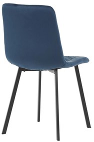 AUTRONIC Židle jídelní, modrý samet, kov černý mat