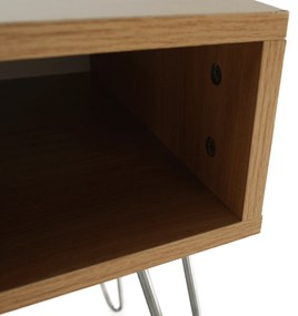 Příruční - noční stolek LAMAJ lamino dub, kov chrom