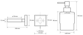 SAPHO XQ101 X-Square dávkovač mýdla Mini 200 ml, chrom