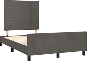 Rám postele bez matrace tmavě šedá 120 x 200 cm samet 3125746