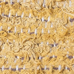 Okrový ručně tkaný bavlněný koberec se vzorem Woven - 120*180 cm
