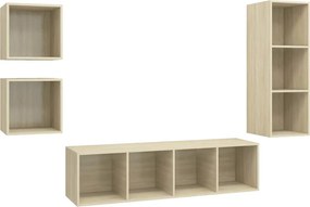 4dílný set TV skříněk dub sonoma kompozitní dřevo 3079775