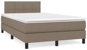 Box spring postel s matrací a LED taupe 120x190 cm textil