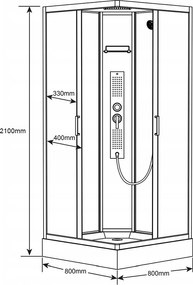 BPS-koupelny Hydromasážní box HYD-S01 80, 80x80